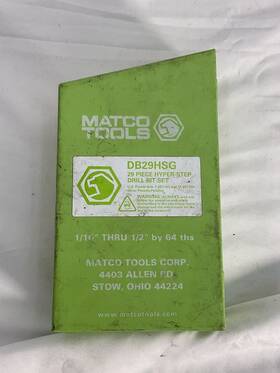 MATCO TOOLS DB29HSG Drill Bit Set Reduced Shank Hyper Step